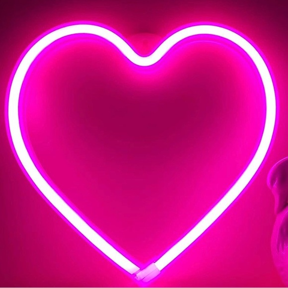 Wall Decor | Never Opened Neon Pink Heart Sign | Poshmark